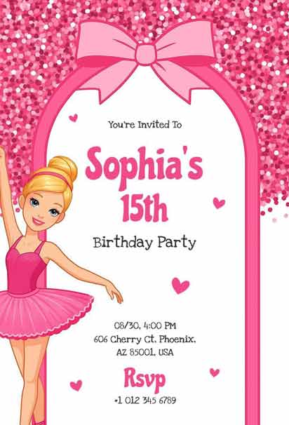 Barbie Birthday Invitation Templates - Free | Download