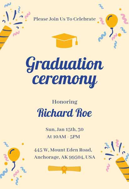 Graduation Ceremony Invitation Templates - Free | Download