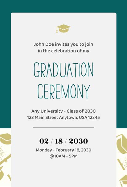Graduation Ceremony Invitation Templates - Free | Download