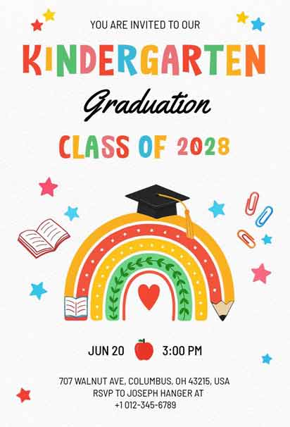 Free Kindergarten Graduation Invitation Templates