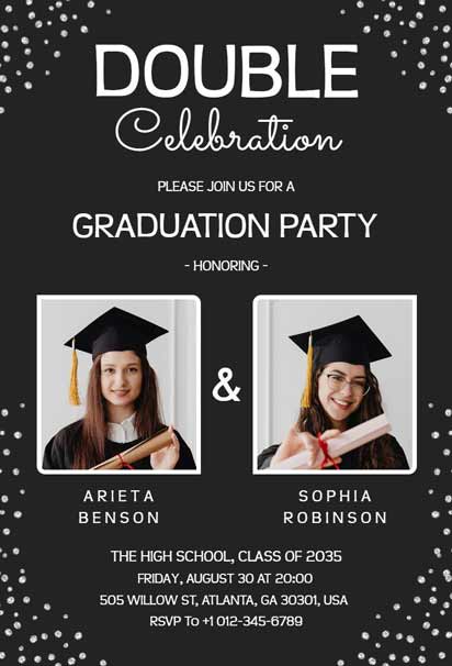 Photo Graduation Invitation Templates - Free | Customizable