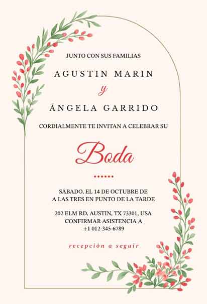Spanish Wedding Invitation Templates - Free | Download