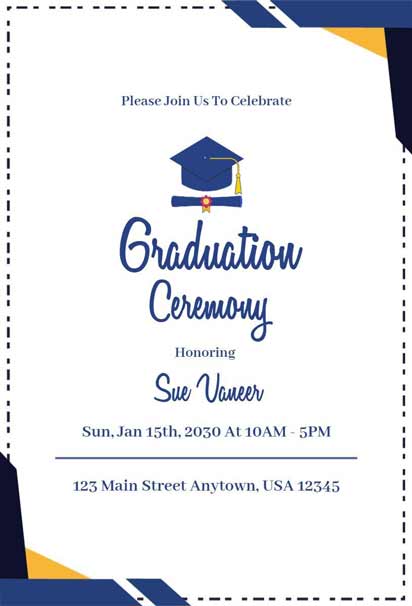 Graduation Ceremony Invitation Templates - Free | Download