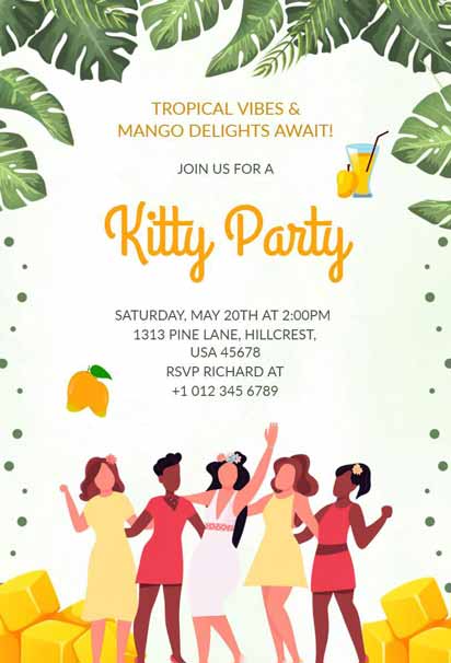 Kitty Party Invitation Templates - Free | Custom | Download
