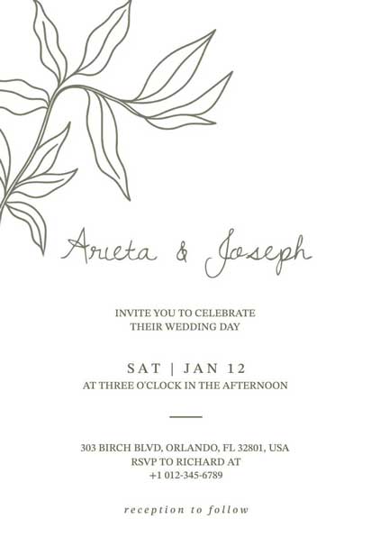 Simple Wedding Invitation Templates - Free | Download