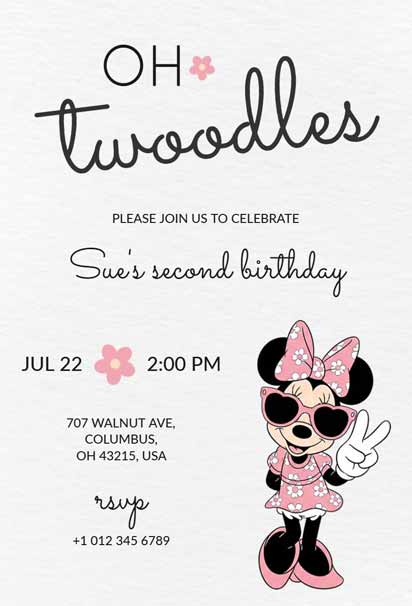Minnie Mouse Birthday Invitation Templates - Free | Download