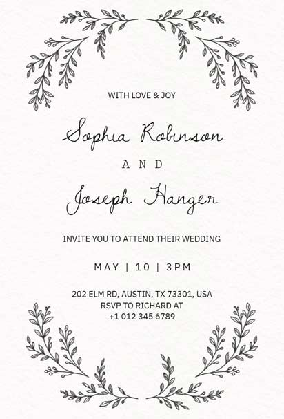 Simple Wedding Invitation Templates - Free | Download