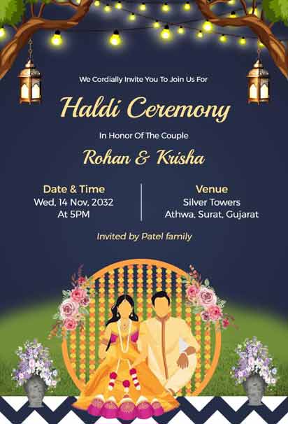Haldi Ceremony Invitation Templates - Free | Edit | Download