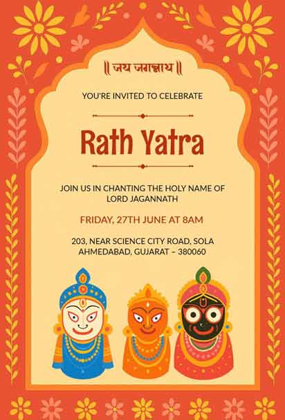Free Jagannath Rath Yatra Invitation Templates