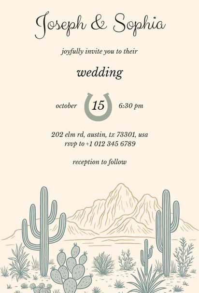 Western Wedding Invitation Templates - Free | Customizable
