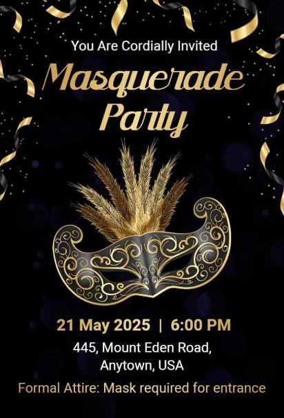Masquerade Invitation Templates - 15+ Editable Designs & Ideas