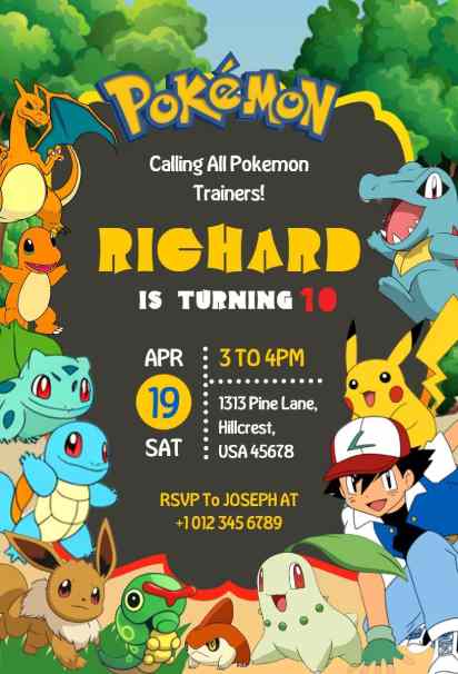 Pokémon birthday invitation templates - Trending Designs & Ideas