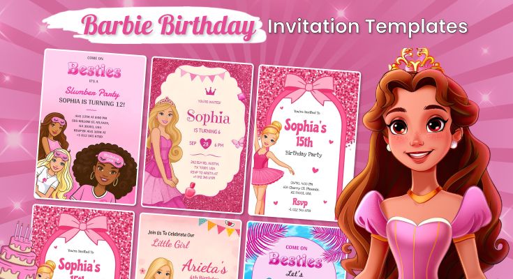 Barbie Birthday Invitation Templates - Free | Download