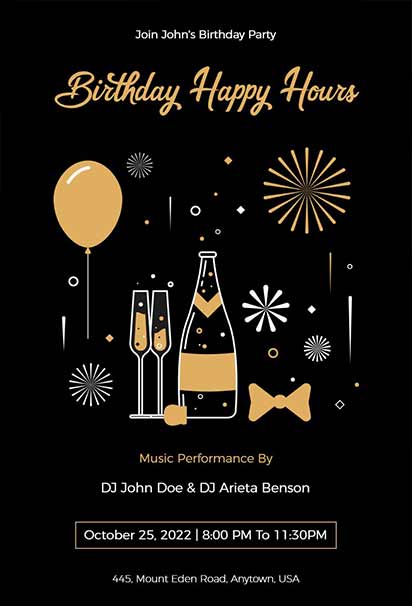 Free Happy Hour Invitation Templates - Printable Designs