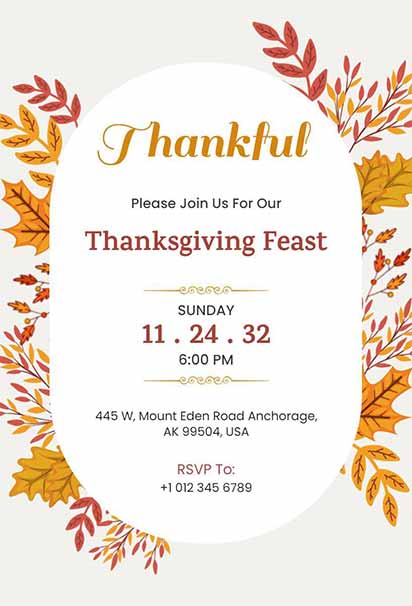 Thanksgiving Invitation Templates (Latest Designs & Ideas)