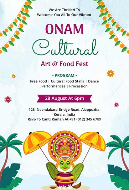 10+ Editable Onam Invitation Templates 2025 | Ideas & Trends