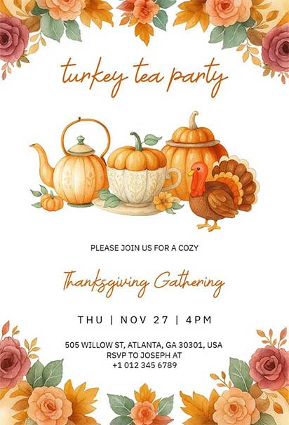 Co Workers Thanksgiving Invitation Templates