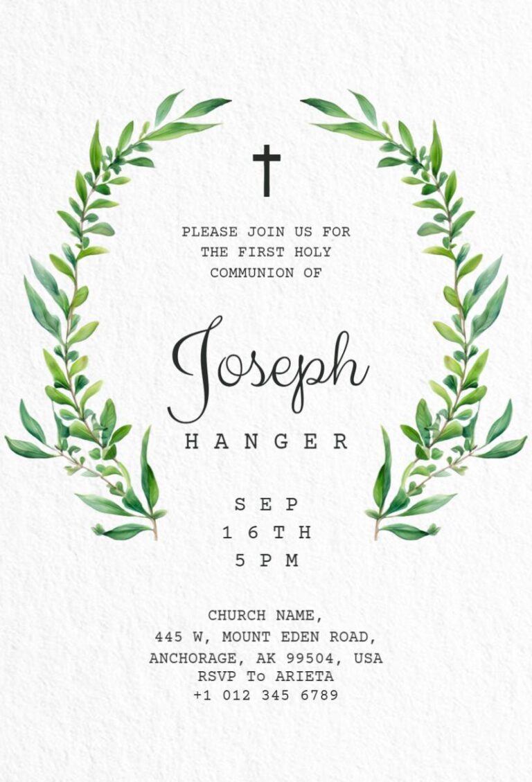 First Holy Communion Invitation Templates [30+ Design Ideas]