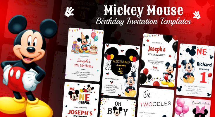 Mickey Mouse Birthday Invitation Templates - Free | Download