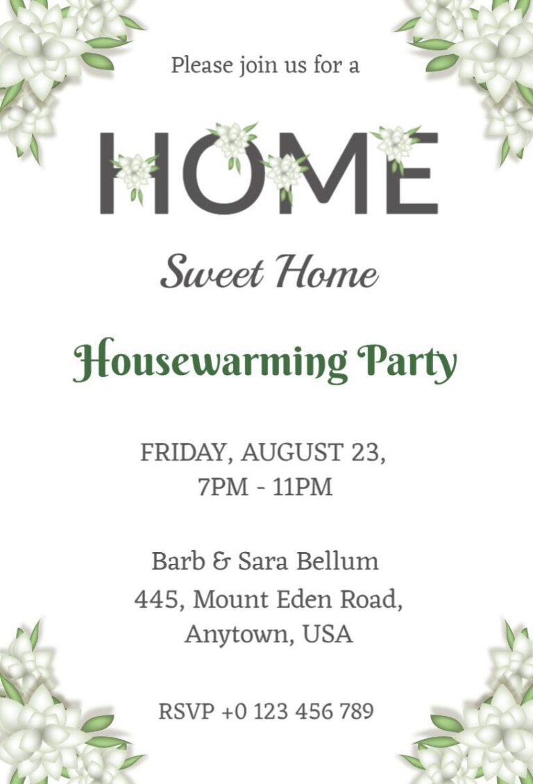 Housewarming Invitation Templates – 30+ Designs & Ideas