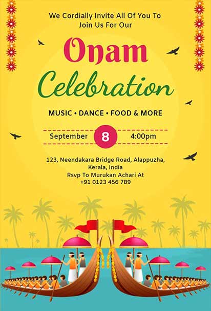 10+ Editable Onam Invitation Templates 2025 | Ideas & Trends