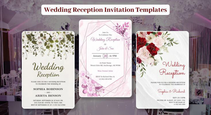 Wedding Reception Invitation Templates - Free | Downloadable