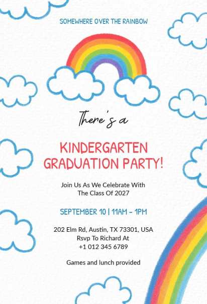 Kindergarten Graduation Invitation Templates - Designs & Ideas
