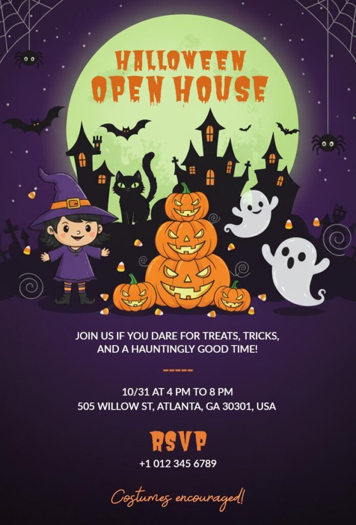 Download Halloween Open House Invitation - Party Planning