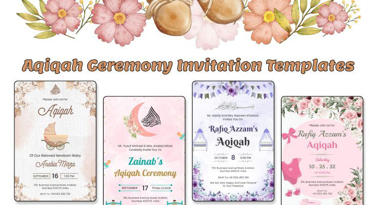 Aqiqah Ceremony Invitation Templates - Customizable Designs