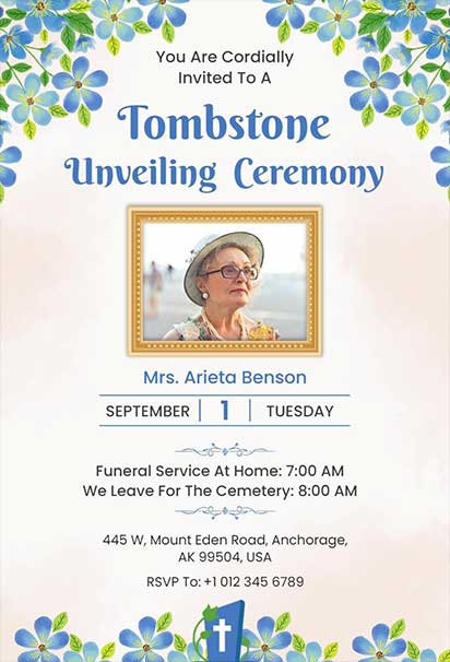Tombstone Unveiling Invitation Templates (Free Design Ideas)