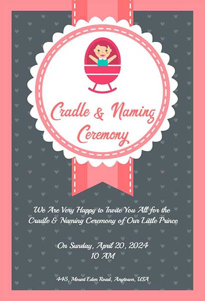 Cradle Ceremony Invitation Templates - 40+ Editable Designs