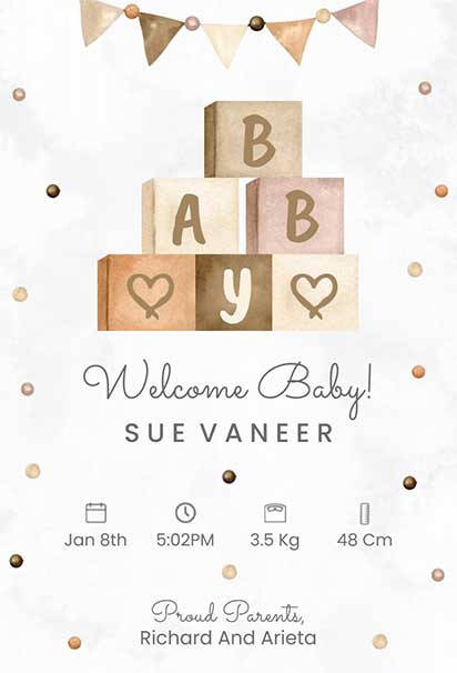 Birth Announcement Templates - 15+ Customizable Designs