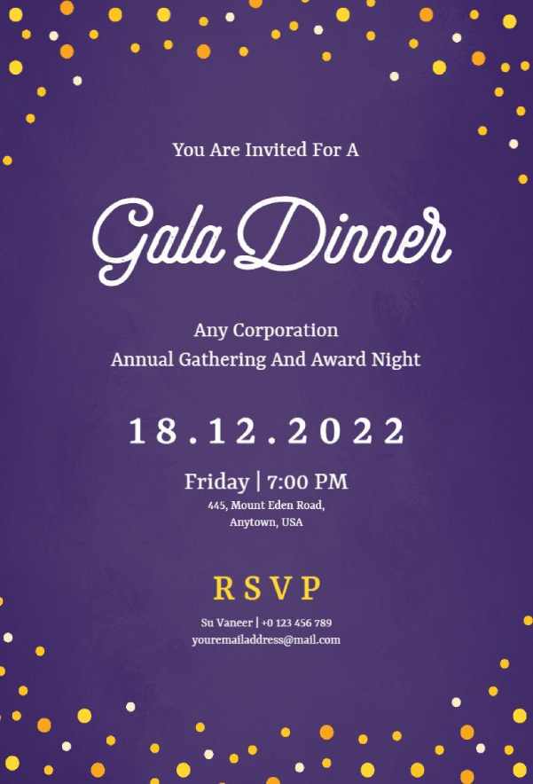 Gala Invitation Templates - 35+ Customizable Designs & Ideas