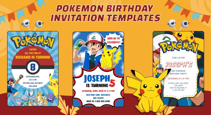 Pokémon birthday invitation templates - Trending Designs & Ideas